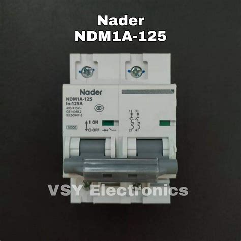 Orig Nader NDM1A 125 125A MCB AC Circuit Breaker 2 Pole Electrical Switch CE TUV Certified