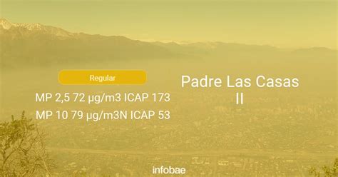 Calidad Del Aire En Padre Las Casas Ii De Hoy 2 De Julio De 2021