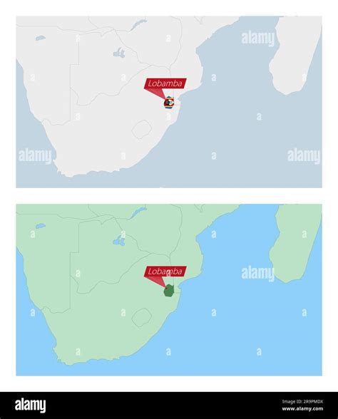 Swaziland Map With Pin Of Country Capital Two Types Of Swaziland Map