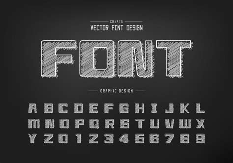 Chalk Font And Bold Alphabet Vector Hand Draw Square Typeface Letter