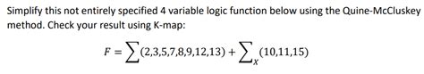 Solved Simplify This Not Entirely Specified 4 Variable Logic