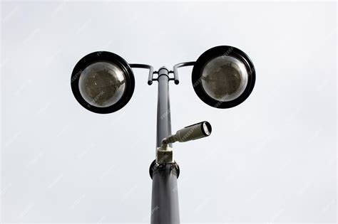 Premium Photo Cctv Camera On A Lamp Post Cctv Camera Security Public Place