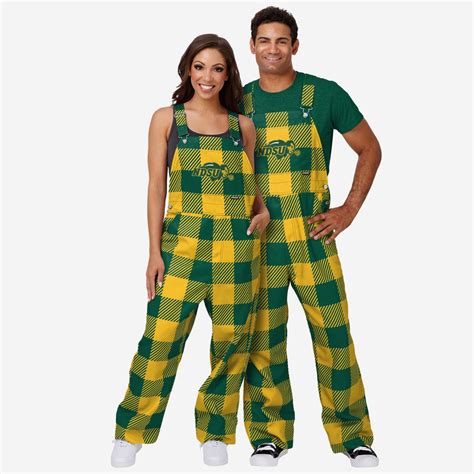 North Dakota State Bison Mens Plaid Bib Overalls Foco
