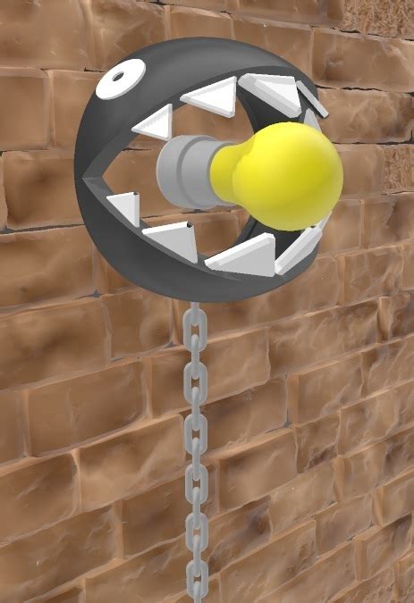 Stl Datei Luminária De Parede Chain Chomp Mario Bros 🪞・modell Für 3d
