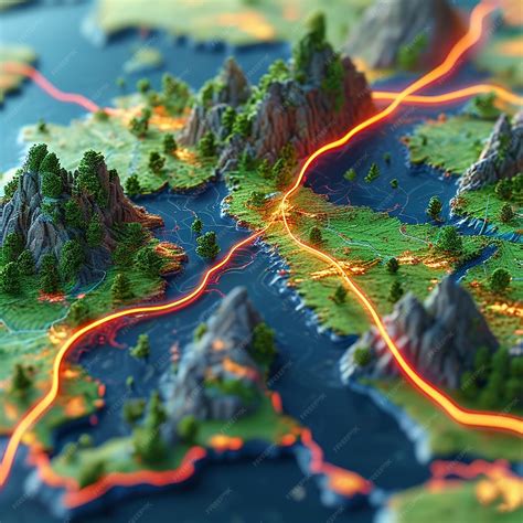 Animating Line Graph Over Digital World Map Background Premium Ai Generated Image