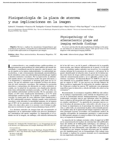 Fisiopatología De La Placa De Ateroma Y Sus Implicaciones