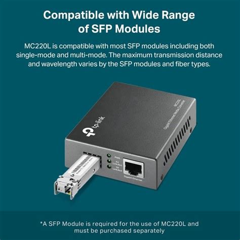 Tp Link MC220L Gigabit SFP Media Converter SFP Slot Supporting