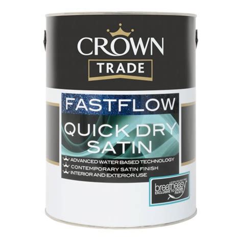 Crown Trade Fastflow Quick Dry Satin Paint All Colours