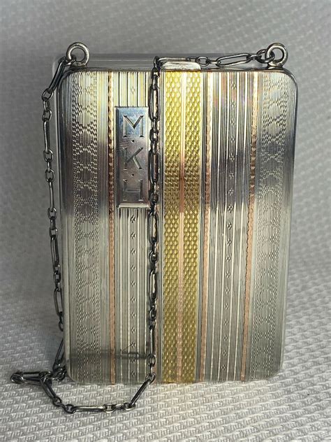 Vtg Elgin American Sterling Silver 22K Gold Accent Wr Gem