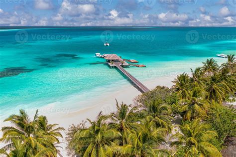 Maldives Paradise Scenery Tropical Aerial Landscape Seascape With