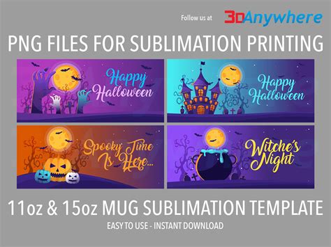 Sublimation Coffee Mug Template Design Mug Png Happy Halloween Mug