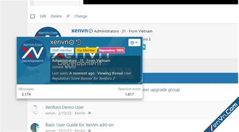 User Reputation Score Banner For Xenforo 2 XenVn