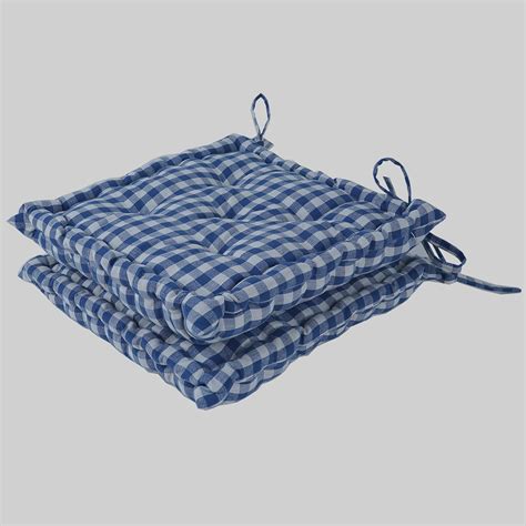 Skanda Fab Premium Gingham Checked Chair Pad 100 Cottonchair Cushion