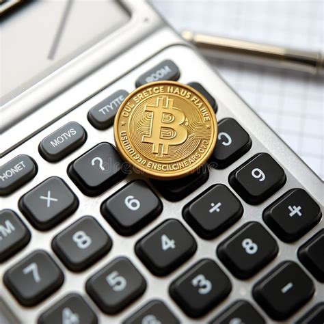 A Calculator With A Coin On It That Says Bitcoin Stock Illustration Illustration Of Focused