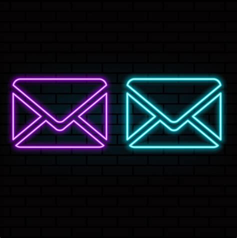 Premium Vector Blue Letter Neon Sign Luminous Signboard With Email