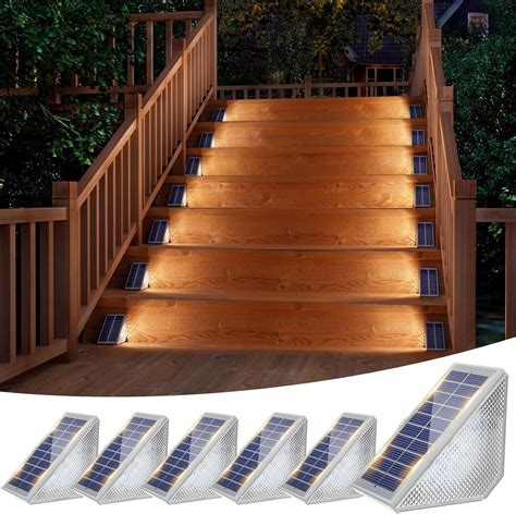 Volisun Solar Step Lights 6 Pack Warm White And 7 Fixed Colors Outdoor