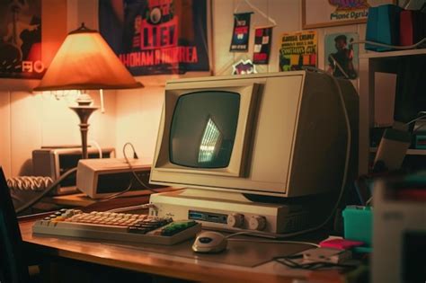 Premium Photo A Vintage Computer Setup With S Memorabilia