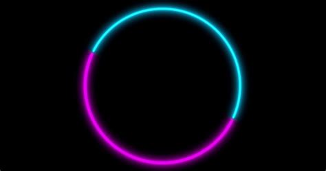 Led 프레임 화면이 있는 네온 서클 배경 형광 추상 파란색 보라색 색상 3d 일러스트레이션 0명에 대한 스톡 사진 및 기타 이미지 Istock