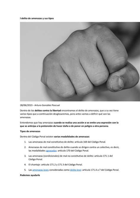 L Delito De Amenazas Y Sus Tipos L Delito De Amenazas Y Sus Tipos 28