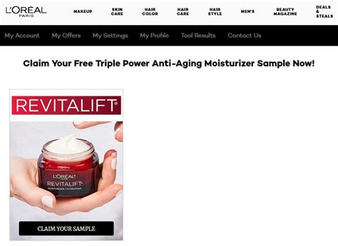 Free Loreal Triple Power Anti Aging Moisturizer Sample