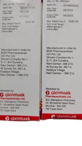 Glenmark Daptomycin Injection 350 Mg At Rs 1980piece In Surat Id