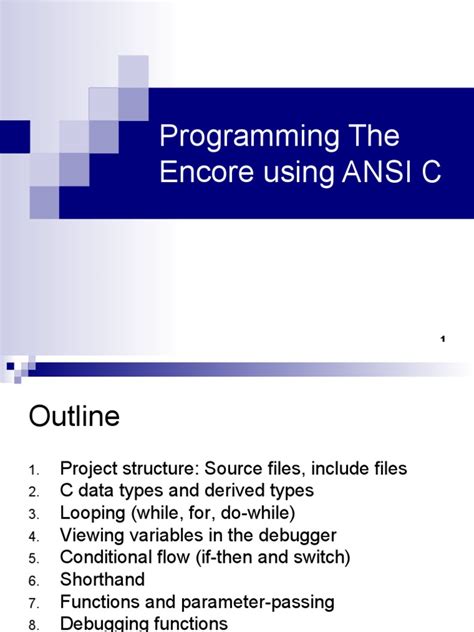Programming The Encore Using Ansi C Pdf Subroutine Computer