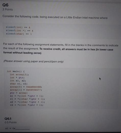 solved q5 1 point on a 64 bit system which of the following