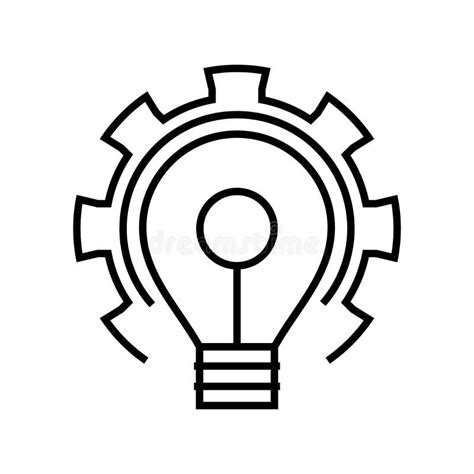 Bright Decition Line Icon Concept Sign Outline Vector Illustration