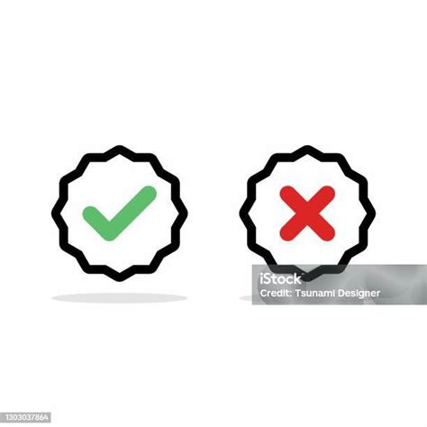 檢查和錯誤標記勾選和交叉標記接受 拒絕批准 否決是 否對 錯綠色 紅色正確 錯誤確定 不確定 向量標記符號在綠色和紅色孤立的圖示向量圖形及更多