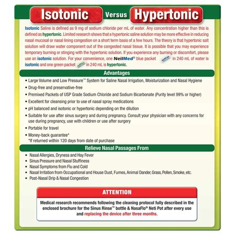 Neilmed Sinus Rinse Pre Mixed Hypertonic Packets 70 Pack For Sinus