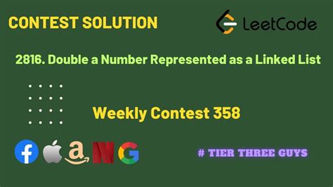 2816 double a number represented as a linked list weekly contest