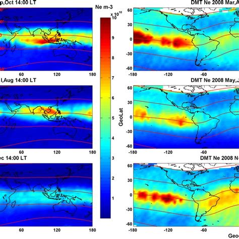 the ne distributions of cses in 2018 left panel and demeter satellite