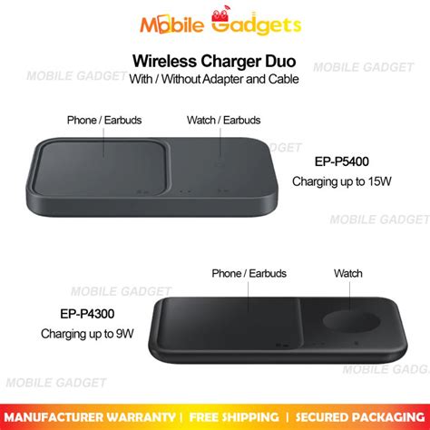 Samsung Wireless Charger Duo 9w 15w Withwithout Adapterandcable Uv