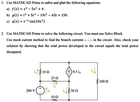 Solved Use Mathcad Prime To Solve And Plot The Following Equations A F X âˆš X 2 4 B G