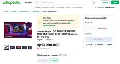Lenovo Legion GO Masuk Indonesia Harga 14 Juta Rupiah