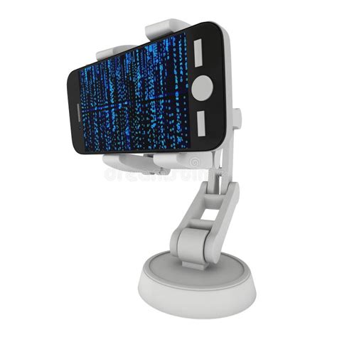 robotic arm with binary code 3d stock illustration illustration of