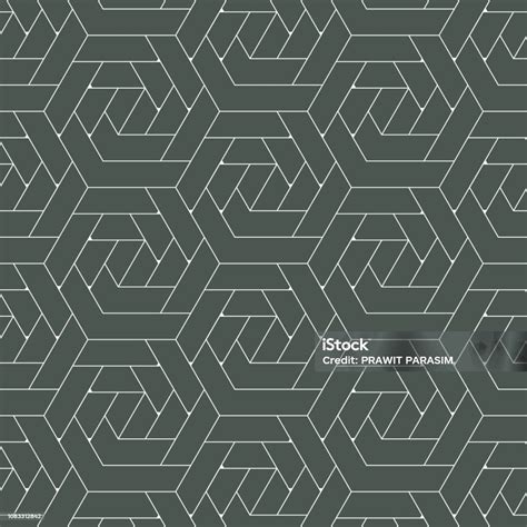 Geometric Vector Pattern Repeating Linear Hexagon Abstract Flower Stock Illustration Download