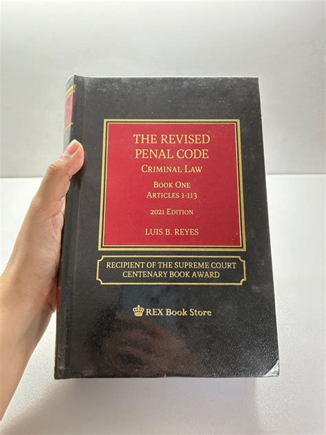 The Revised Penal Code Book 1 By Reyes 2021 Edition Rex Hobbies And Toys Books And Magazines