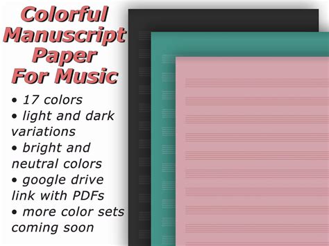 Free Colorful 12 Stave Manuscript Paper For All My Music People Out