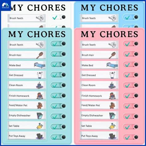 4Pcs Checklist Task Board Sliding Routine Chores Chart With 10 Blank Cardboard Detachable To Do