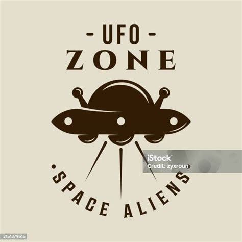 Ufo 우주선 로고 빈티지 벡터 미니멀리스트 일러스트 템플릿 그래픽 디자인 항공 우주 기호 또는 복고풍 타이포그래피를 사용한