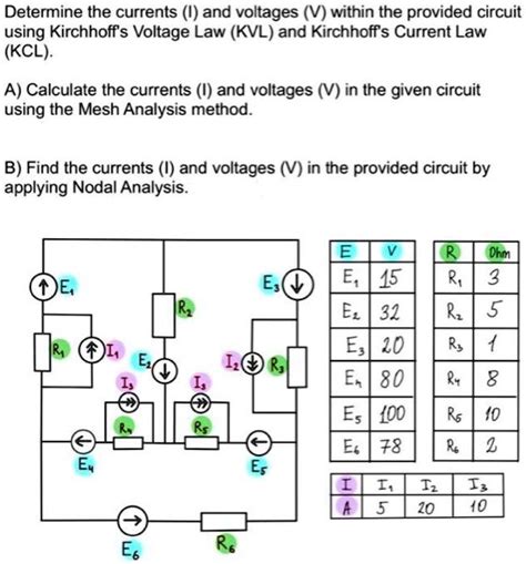 SOLVED Determine The Currents I And Voltages V Within The Provided