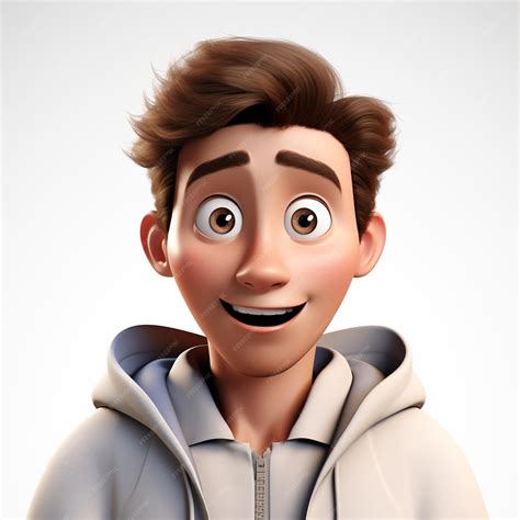 Premium Photo A 3d Cartoon Closeup Portrait Of Brother With Surprise