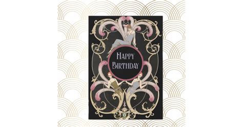 Festive Art Deco Birthday Card Zazzle