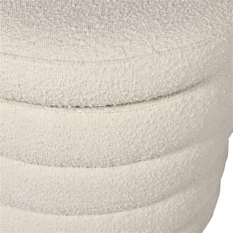 Cream Boucle Small Ottoman Stool Nicky Cornell