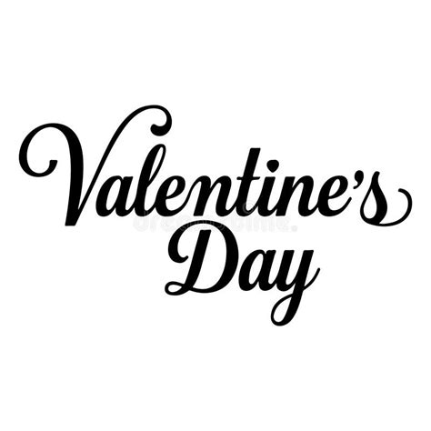 Happy Valentines Day Black Typography Vector Stock Vector