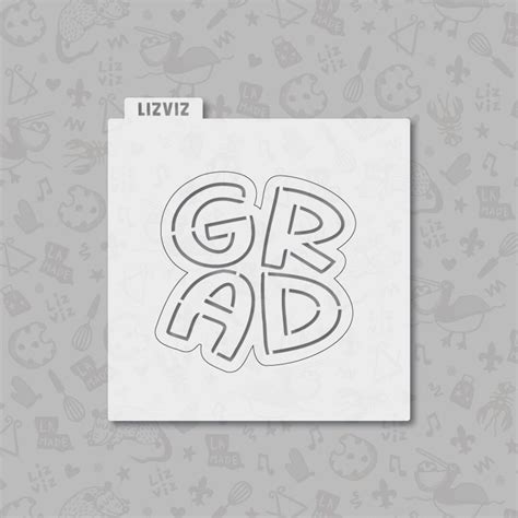 Grad Cookie Stecil Etsy