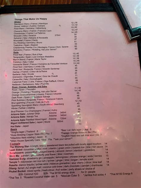 Glai Baan Menu Updated November 2025