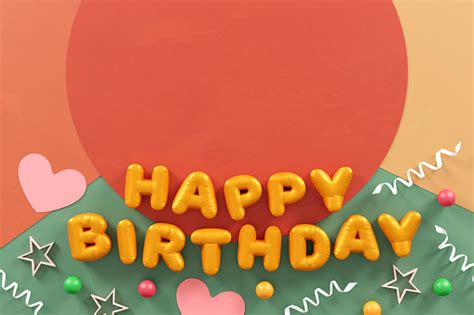 인사말 카드 포스터 또는 배너를위한 생일 축하 디자인 모형 및 템플릿 3d 일러스트 레이 션 기념일에 대한 스톡 사진 및 기타
