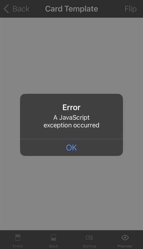 Javascript Exception On Second Card Templatepreview Help Anki Forums
